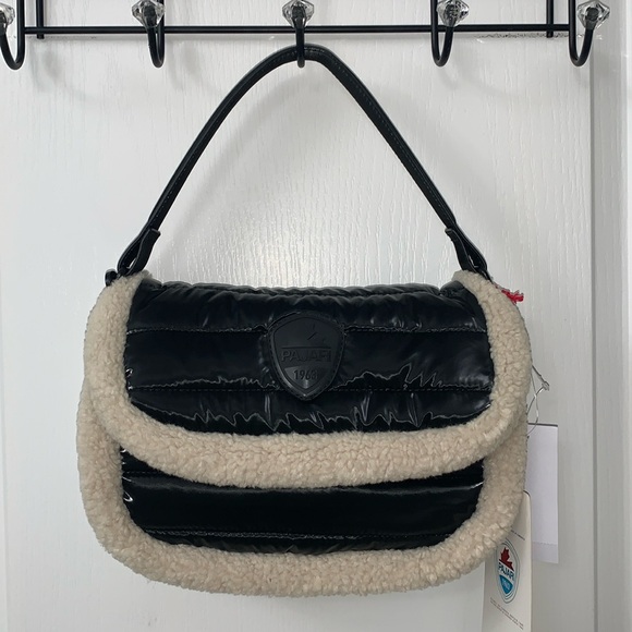 Pajar | Bags | Pajar Quilted Puffer Crossbody Bag With Beige Sherpa ...